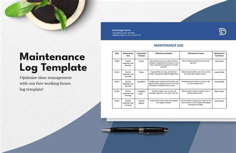 Free Page 5 Maintenance Log Templates Edit Online And Download