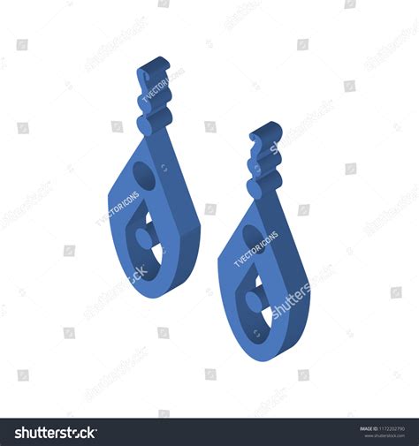 Earrings Isometric Left Top View 3d Stock Vector Royalty Free