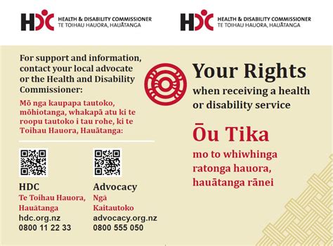 The Code of Rights English Te reo Māori Health and Disability