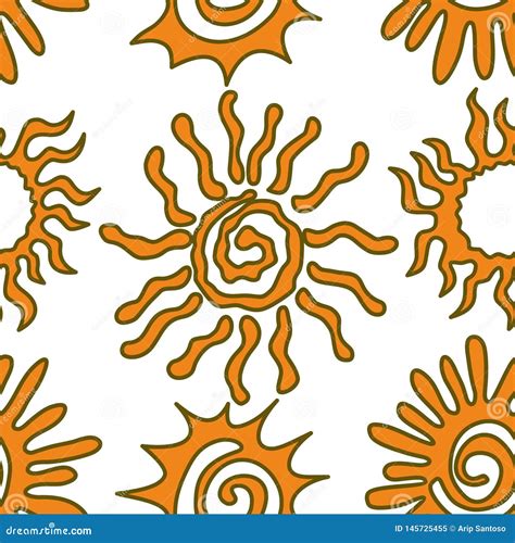 Sun Abstract Pattern Seamless Vector Template Stock Vector