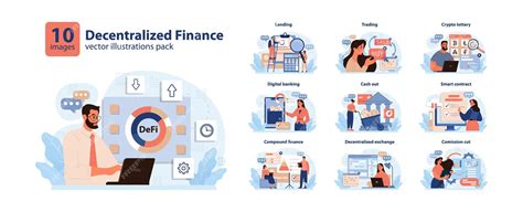 Premium Vector Defi Decentralized Finance Set Smart Distributed