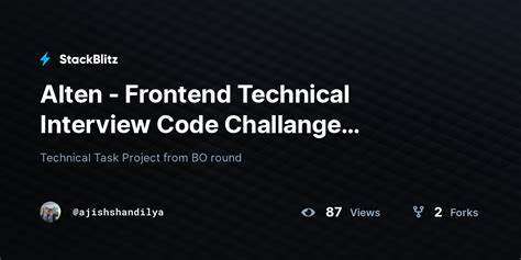Alten Frontend Technical Interview Code Challange Forked Stackblitz