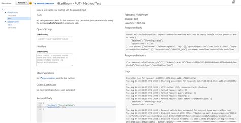 Javascript Api Gateway Error Validationexception