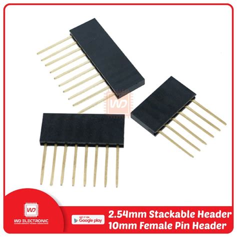 Jual Stackable Header Arduino 254mm Pin Header Female Long 10mm