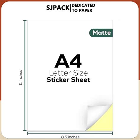 Sjpack กระดาษสติ๊กเกอร์ A4 ขาวด้าน ผิวมัน ใบปะหน้า Sticker Paper 100 แผ่น Shopee Thailand