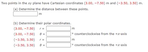 solved two points in the xy ﻿plane have cartesian