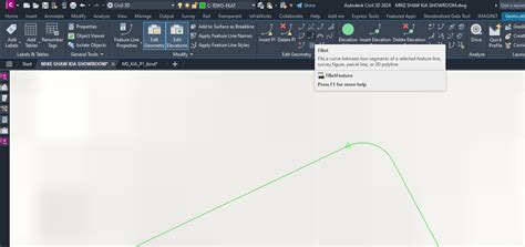 Solved Fillet Between 2 3d Feature Lines Autodesk Community