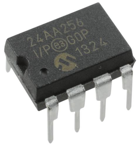 24LC256 I P EEPROM 256kbit 8bit Serial I2C 2 Wire 400 KHz DIP 8 Pins