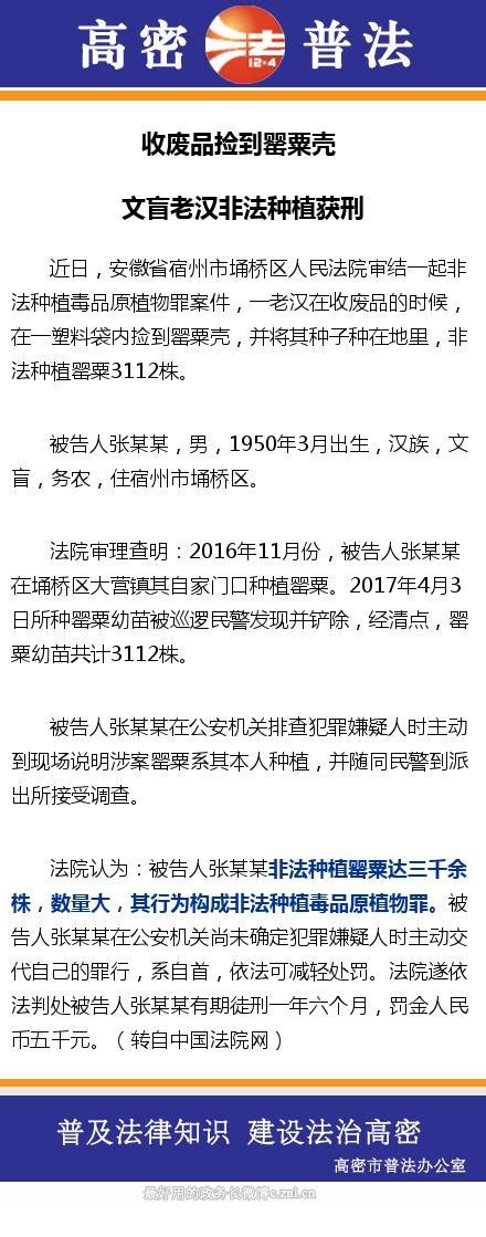 收廢品撿到罌粟殼 文盲老漢非法種植獲刑 每日頭條