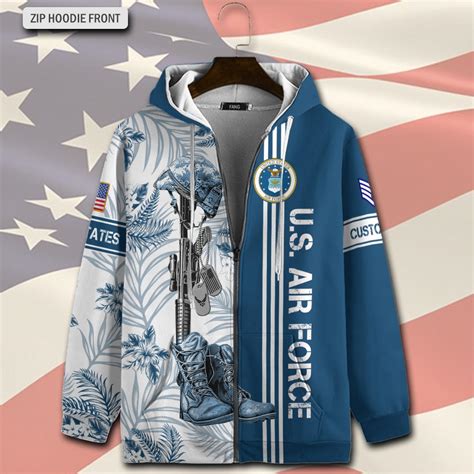 Us Air Force No One Fights Alone Zip Hoodie Proud Us Veteran