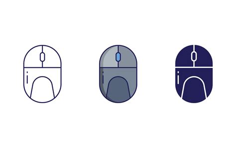 Computer Mouse Line And Glyph Icon Isolated On White Background Vector