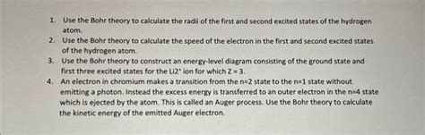 Solved 1 Use The Bohr Theory To Calculate The Radii Of The