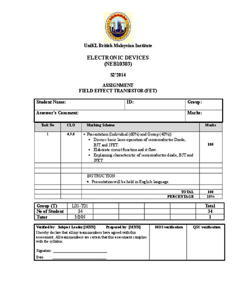 Doc Electronic Devices Assignment