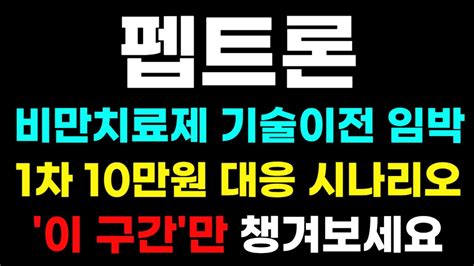 펩트론 대응전략 비만치료제 기술이전 바이오 대장주 될까 여기서 놓치면 기회없다 이 가격 에서 다음주 신고가 결정 납니다 Youtube
