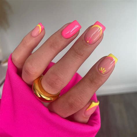 25 Hot Pink And Yellow Nails To Copy Nail Designs Daily