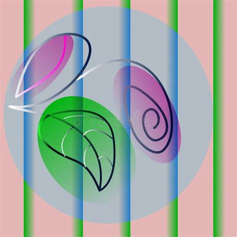 Seamless Pattern Of Abstract Flower And Geometric Shapes With Gradient Fill For Textiles Stock