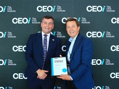 Was Pleased To Receive The ‘ceo Certificate Of Certification At The