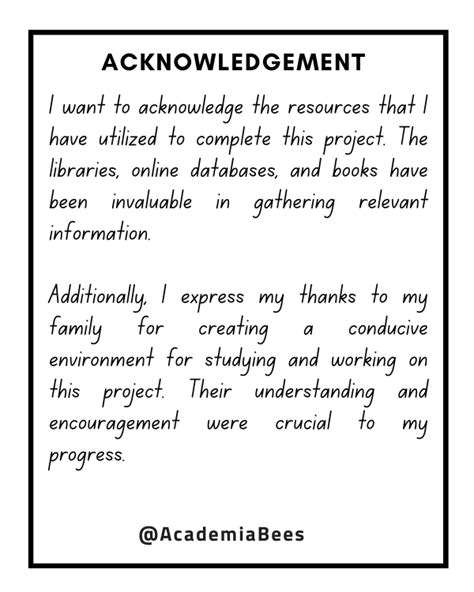 Acknowledgement For Project Class 11 5 Samples