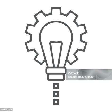 제품 개발 선 아이콘 개발 및 비즈니스 전구 기어 기호에 벡터 그래픽 흰색 배경 Eps 10에 선형 패턴 개념에 대한 스톡 벡터 아트 및 기타 이미지 Istock