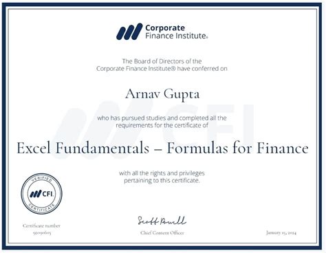I Got A New Certification Excel Foundation Formulas For Finance 📊