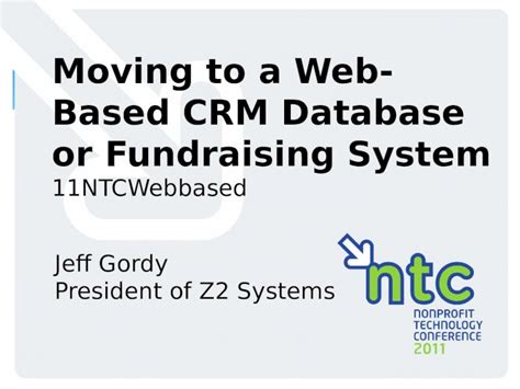Pptx Moving To A Web Based Crm Database Or Fundraising System