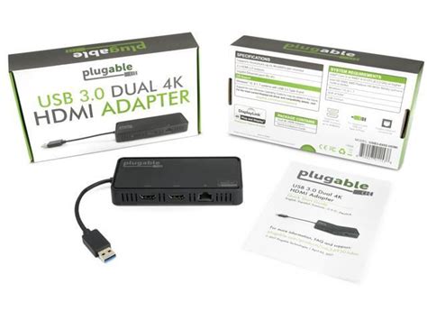 Plugable Displaylink K Dual Monitor Adapter With Ethernet Usb To Hdmi Newegg Com