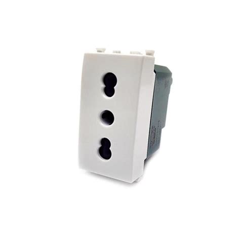 618b Vimar Plana 14203 Presa Bivalente 2p T 10 16a 250v Bianca Compatibile Elettrolucestore