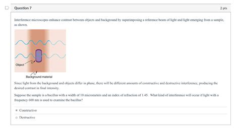 Solved Dquestion 7 2 Pts Interference Microscopes Enhance