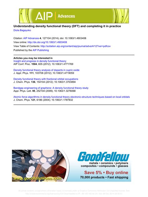 Pdf Understanding Density Functional Theory Dft And Completing It