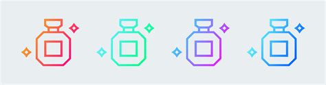 Perfume Line Icon In Gradient Colors Bottle Signs Vector Illustration 24133507 Vector Art At