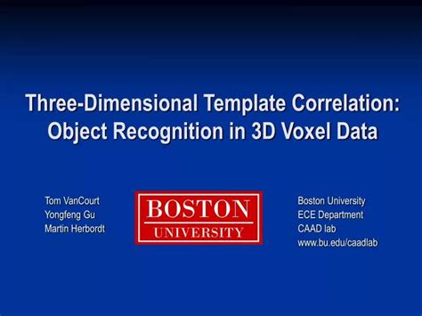 Ppt Three Dimensional Template Correlation Object Recognition In 3d