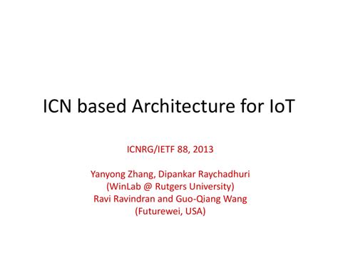Context Centric Icn Based Architecture For Iot