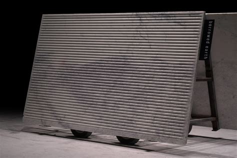 Flutes Convex Panel Luxury Natural Stone Artistic Textured Dimensional Panel Borrowed Earth