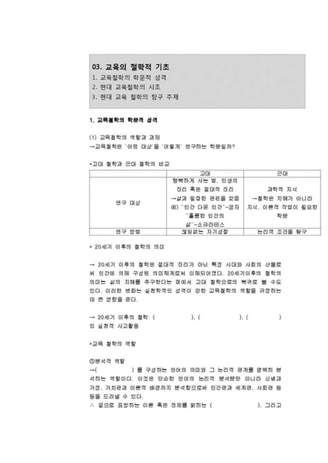 교육의 철학적 기초 인문교육