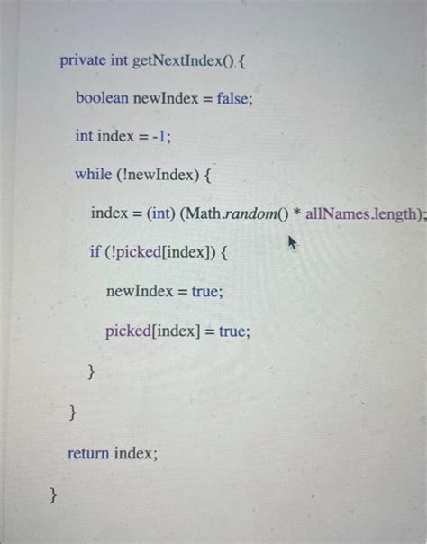 Solved Private Int Getnextindex Boolean Newindex