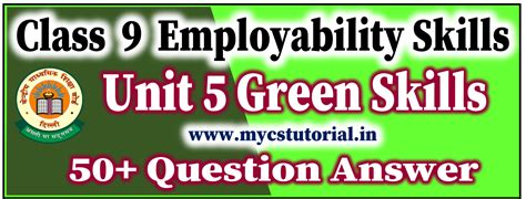 Class Employability Skills NCERT Textbook Solution MyCSTutorial The Path To Success In Exam