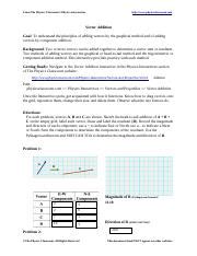 VectorAdditionInteractive Docx From The Physics Classroom S Physics Interactives