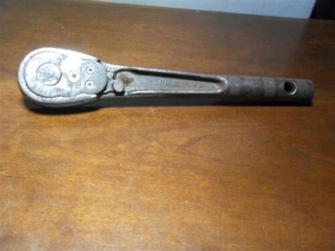 Rare Vtg New Britain Tool 1 2 Drive Ratchet Socket Wrench Usa Made Tool Pat Pend Antique