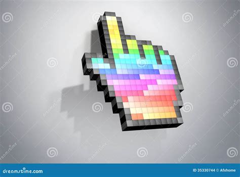 Color Pixel Hand Cursor Computer Mouse Stock Illustration Illustration Of Internet Design