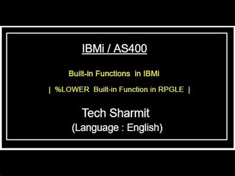 IBMi AS400 Lower Built In Function Built In Functions Rpgle