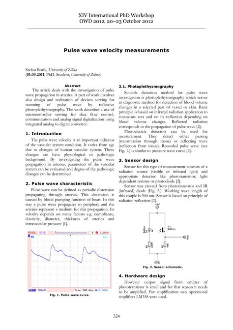 Pulse Wave Velocity Measurement