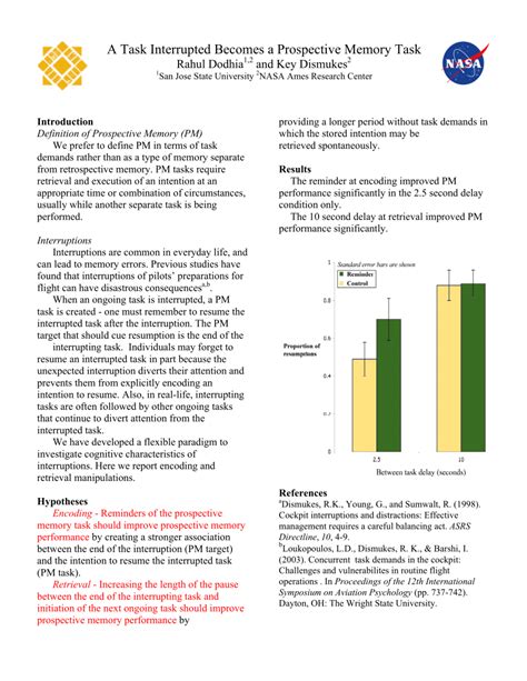 Pdf A Task Interrupted Becomes A Prospective Memory Task