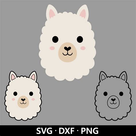 Llama Face Svg Llama Head Dxf Cute Llama Png Llama Clipart Llama F