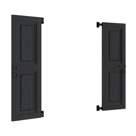 주택 건축용 검은색 외부 창문 셔터 3d 모델 다운로드 건물 구성 요소 On