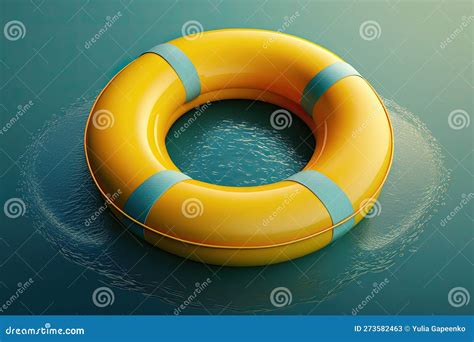 Yellow Pool Ring Float Illustration Ai Generative Stock Illustration
