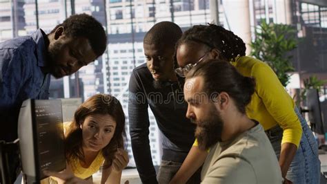 Team Of Software Engineers Doing Brainstorming In Office Stock Image Image Of Digital