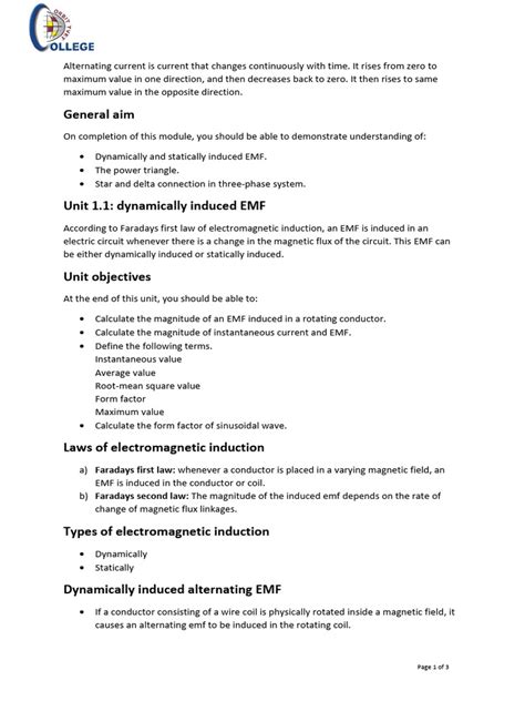 Ac Theory Module 1 Pdf Electromagnetic Induction Inductor