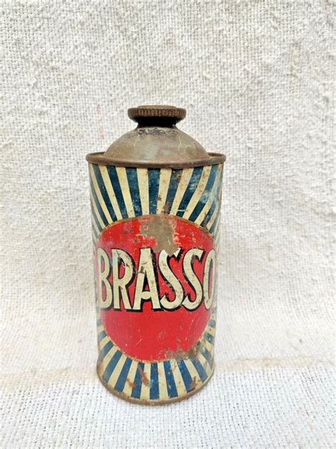 1930 Vintage Reckitt Colman Brasso Metal Polish No 12 Sealed Litho Tin