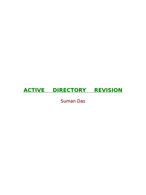Active Directory Revision Pdf Active Directory Domain Name System