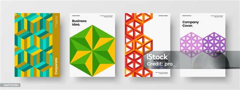 현대 모자이크 모양 광고지 레이아웃 세트 추상 회사 커버 A4 디자인 벡터 개념 구성 0명에 대한 스톡 벡터 아트 및 기타